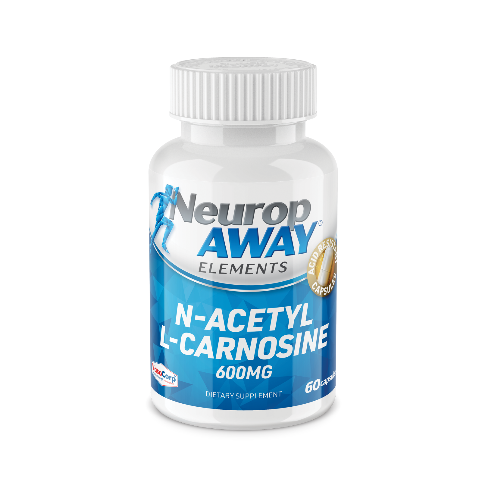 N Acetyl L Carnosine 600mg 60CT Acid Resistant Capsules VasoCorp N Acetyl L Carnosine 600mg 60CT Acid Resistant Capsules VasoCorp